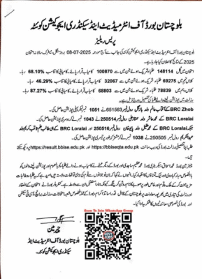 Hamara Quetta 10th Class Result 2025 @Www.bbiseqta.edu.pk